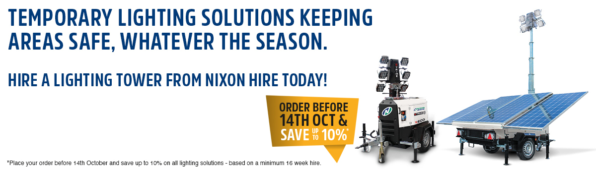 Site Lighting To Hire UK Wide - Tower Lights | Nixon Hire
