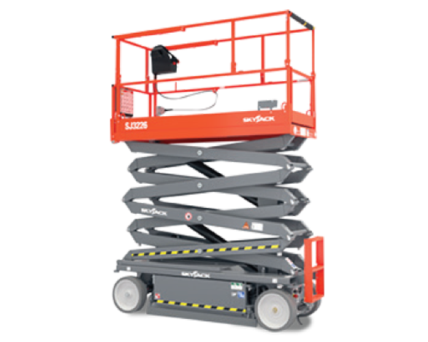 A 10 metre working height narrow electric scissor lift great for ...
